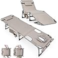 Amazon.com: GYMAX Tanning Chair, 330LBS Beach Lounge with Face Arm Hole ...