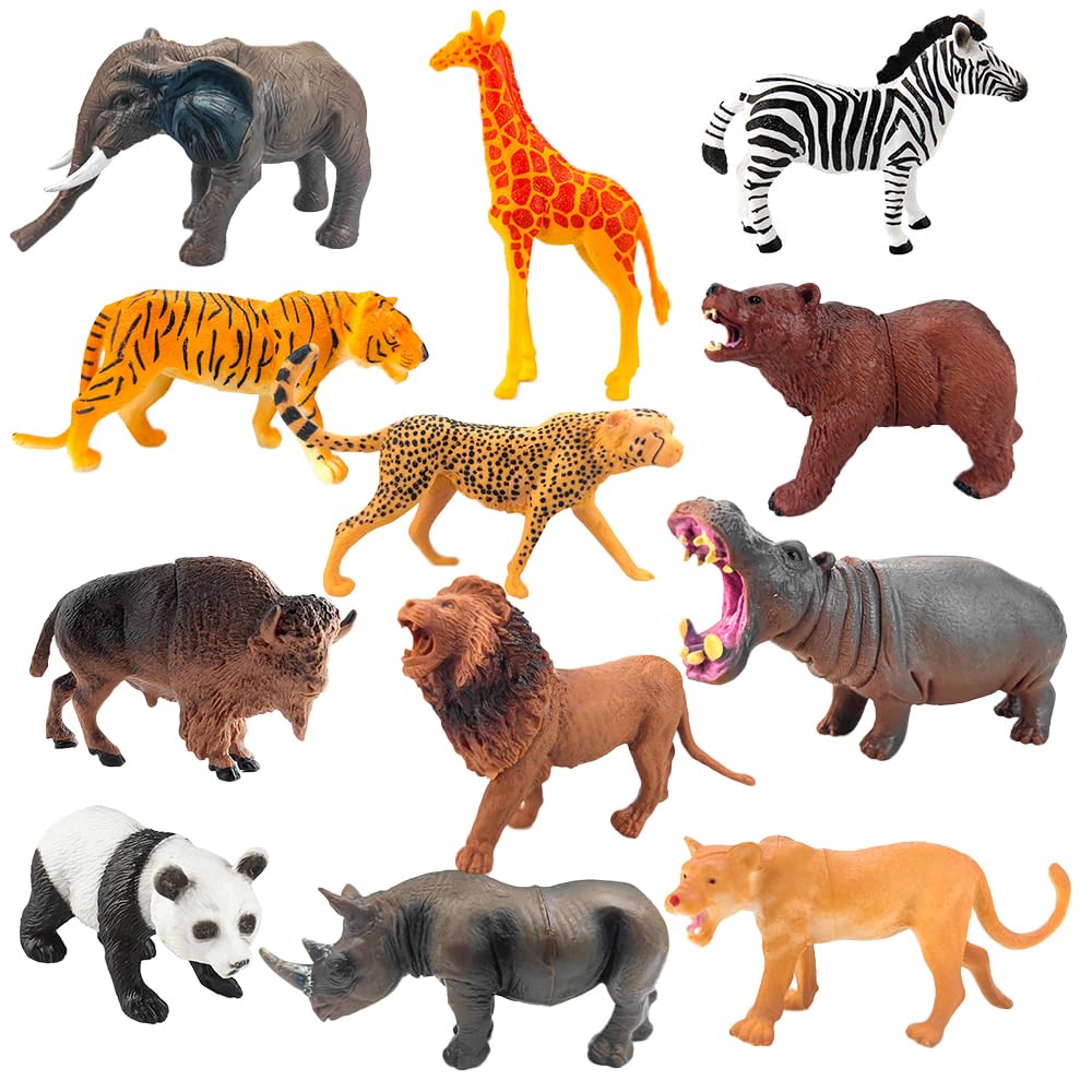 Mua Safari Animals Figures Toys 12PCS, Realistic Mini Jungle Animal ...