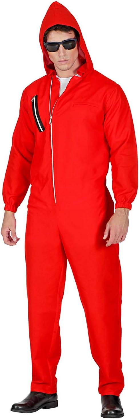 com-four® red jumpsuit with hood – carnival costumes for adults – bank ...