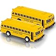 Amazon.com: ArtCreativity 5 Inch Pull Back School Bus Playset, Set of 2 Classic School Buses ...