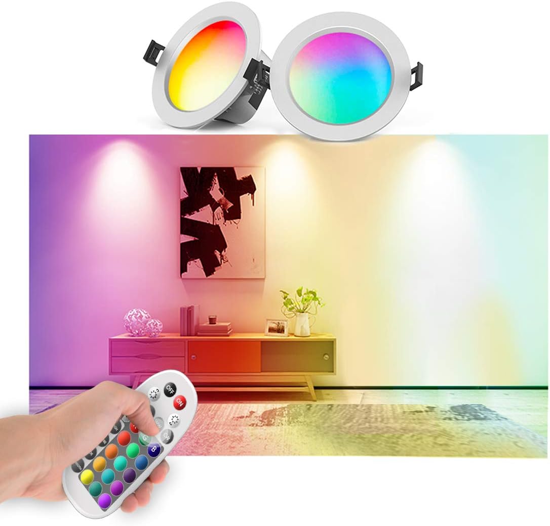 Arotelicht RGB Led Downlight,Smart Ceiling Lights,RGBCW+CCT,9W Recessed ...