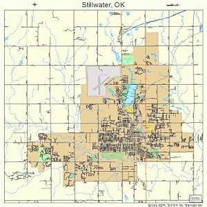 Amazon.com: Large Street & Road Map of Stillwater, Oklahoma OK ...
