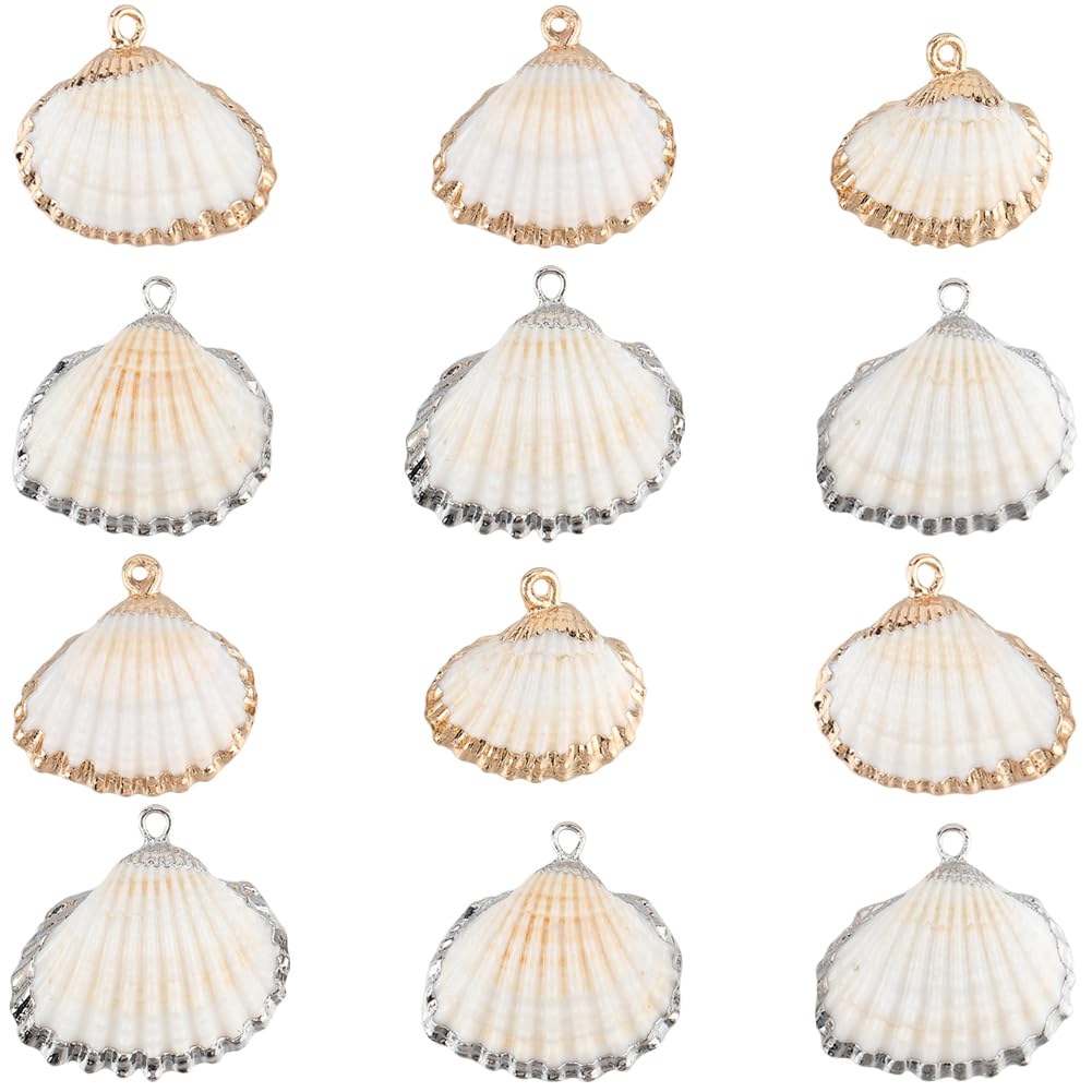 SUNNYCLUE 1 Box 20pcs Seashell Charms Bulk Shells Charms Gold Silver ...