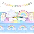 Amazon.com: Rainbow Party Pack with Dinnerware, Tablecloth, Banner ...