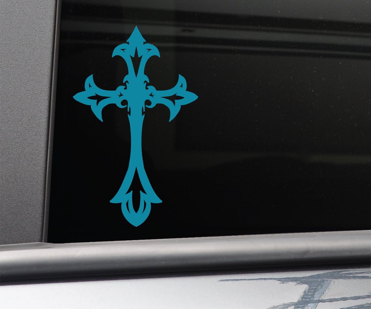 Amazon.com: Christian Cross Vinyl Decal Laptop Car Truck Bumper Window ...