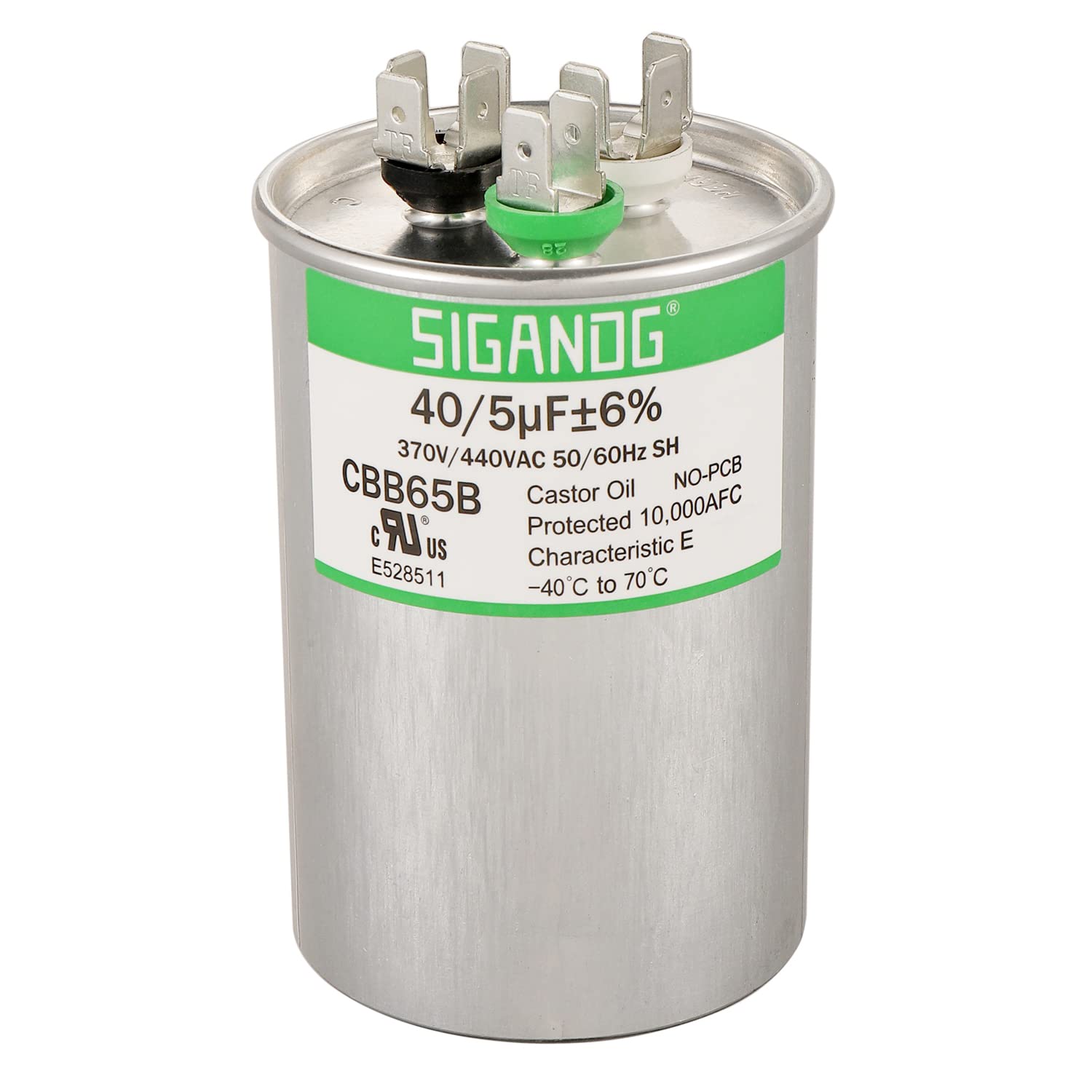 SIGANDG 40/5 uF 40+5 MFD 370V or 440V CBB65 Dual Run Start Round ...