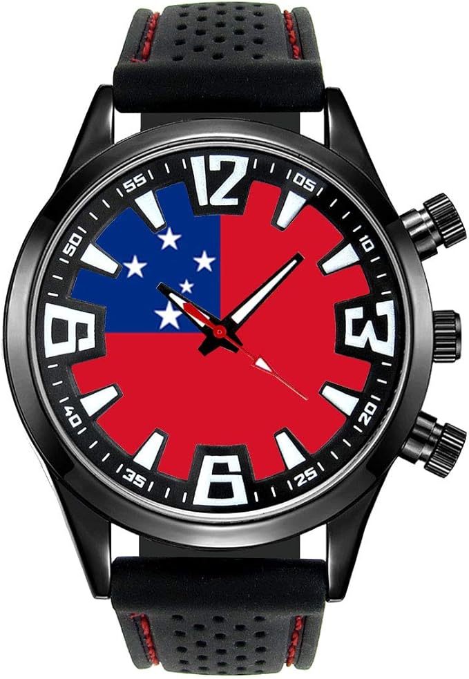 Timest - Samoa Country Flag - Men's Wrist Watch with Silicone Strap ...