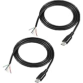Amazon.com: ELNONE 2PCS Type-C USB C Male Pigtail 6 Wires PD Power ...