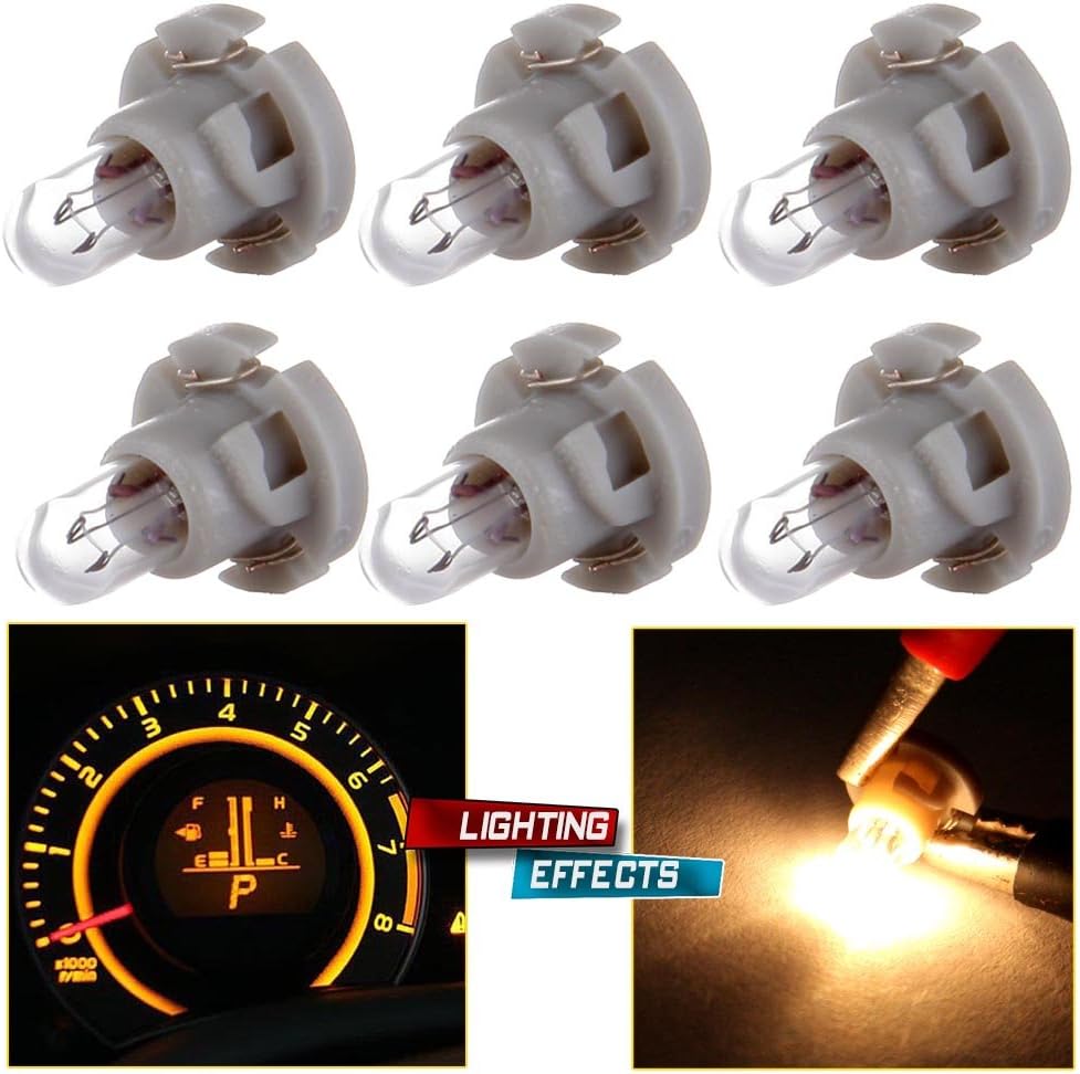cciyu 6 Pack Warm White T4/T4.2 Neo Wedge Halogen A/C Climate Control ...