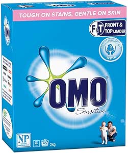 Omo Sensitive Laundry Detergent Washing Powder Front & Top Loader 2kg ...