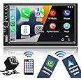 Amazon.com: Double Din Car Stereo with Wireless Apple Carplay,Wireless ...