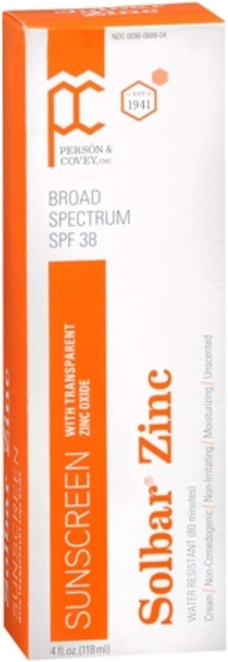 Amazon.com: Solbar Zinc Sun Protection Cream SPF 38 4 oz (Pack of 6 ...