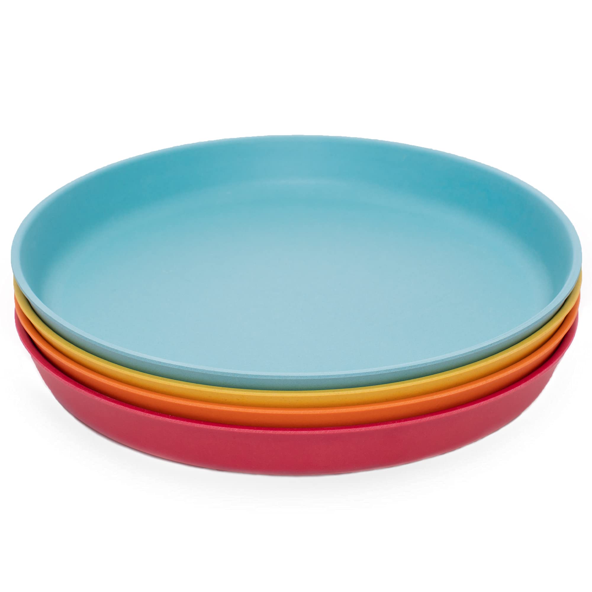 WeeSprout Bamboo Plates, Set of 4, Kid-Sized Bamboo Kids Plates ...
