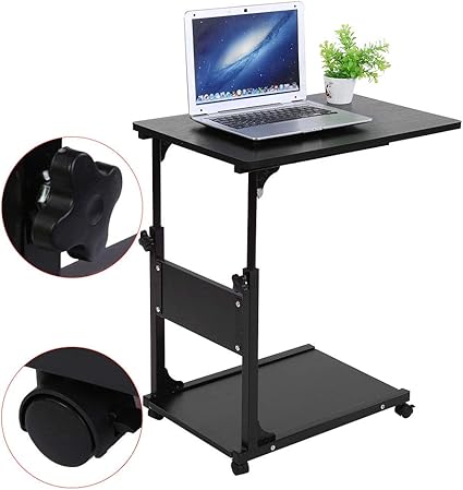 Ajustable Mesa de Ordenador Portatil con Ruedas Mesas para Portatiles ...