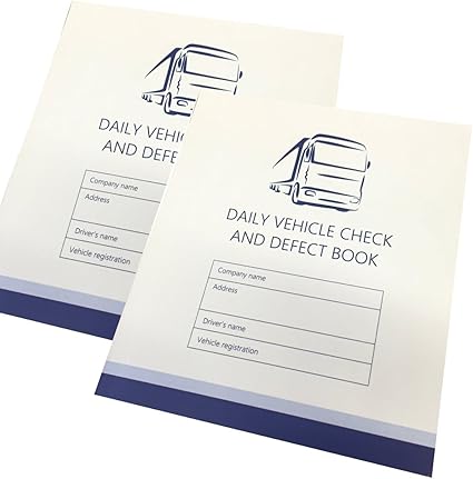 (Pack of 2) Daily Check Driver Defect Book HGV Truck Van 50 Page Defect ...