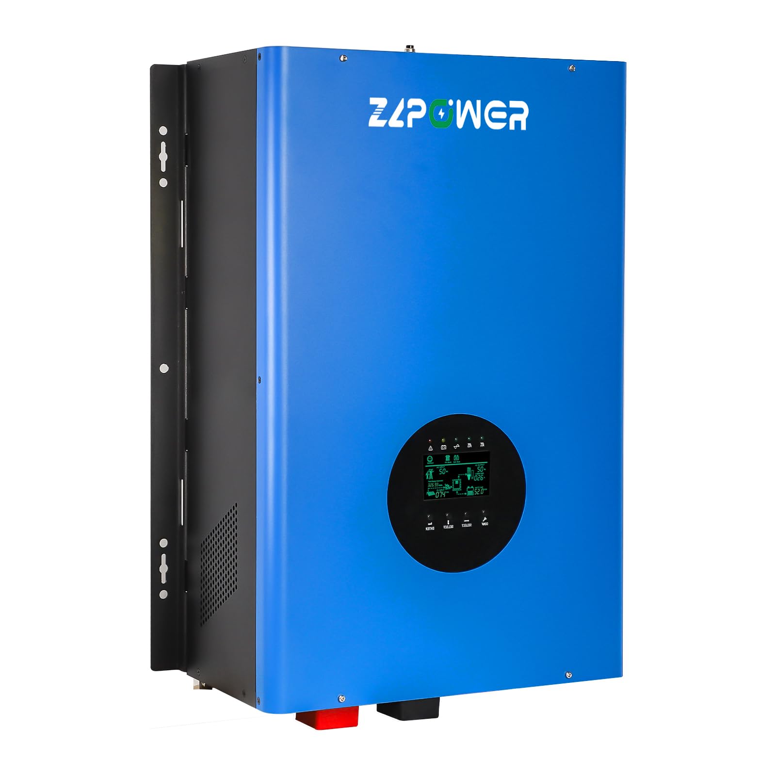 ZLPOWER 10000W Solar Hybrid Inverter, 48V DC to 110/240V (Settable) AC Low Frequency Split Phase ...