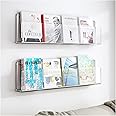Amazon.com: Clear Acrylic Magazine Holder - Wall Mount Bookshelf Rack ...