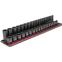 Amazon.com: TEKTON 3/8 Inch Drive 6-Point Impact Socket Set with Rails, 38-Piece (6-24 mm ...