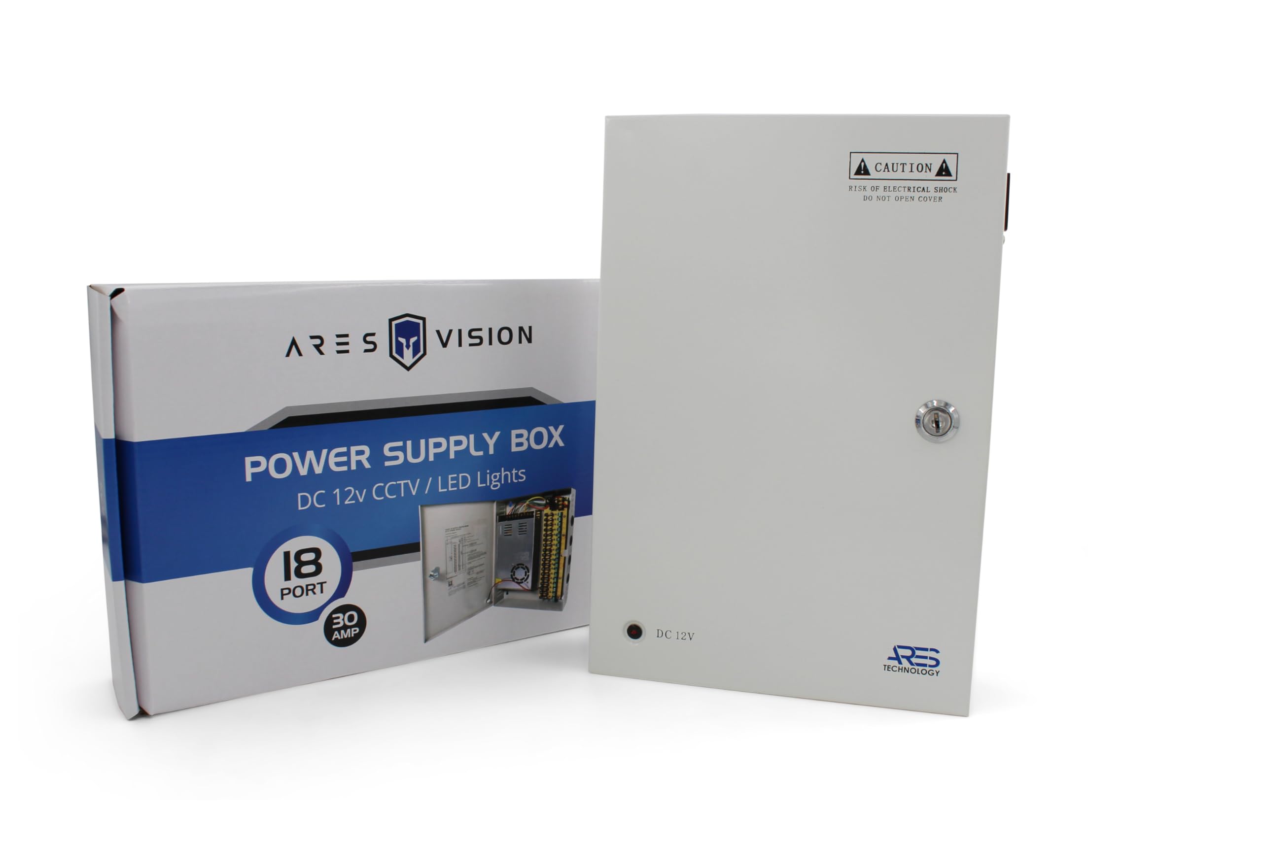 Ares Vision 18 Channel/Port 30 AMPS, 12V DC Power Supply Box, Individually Fused for CCTV, LED ...