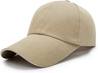 Amazon.com: Unisex Long Brim Baseball Cap Cotton Adjustable Sun Hat ...