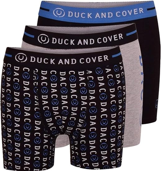 Duck and Cover 3 Pack Mens Designer Boxer Shorts Boxers Underwear ...
