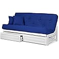 Amazon.com: Nirvana Futons Arden White Futon with Bottom Storage ...