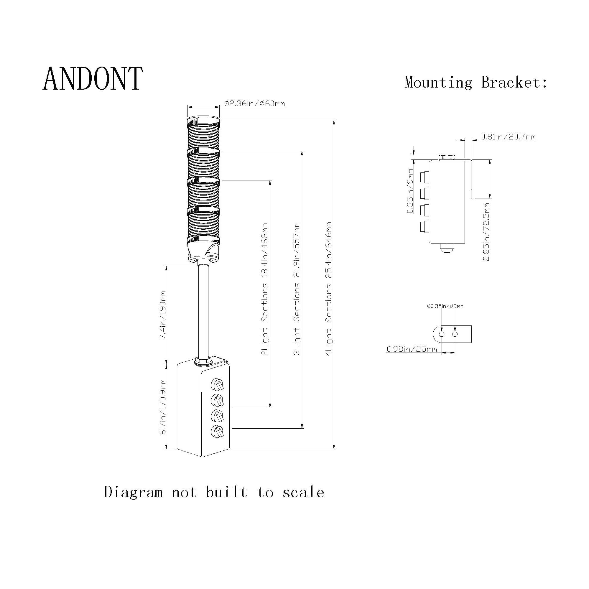 ANDONT 3 Stack Super Bright LED Andon Tower Light With Buzzer (Red ...