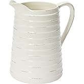 Amazon.com: Creative Co-Op White Ceramic Pitcher with Bee Image : Home ...