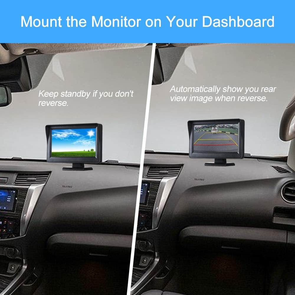 5 Inch TFT LCD Car Color Rear View Monitor Screen for Parking Rear View ...