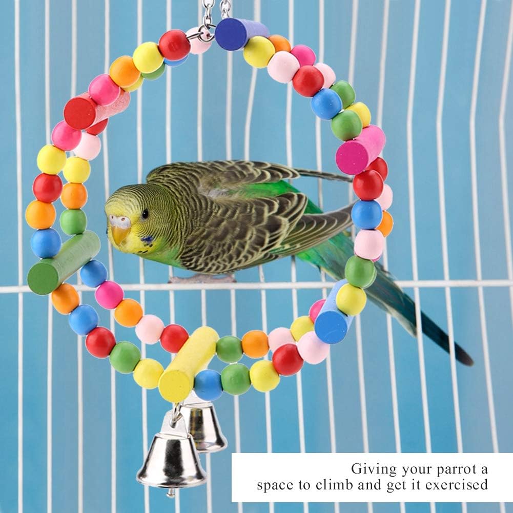 Parrot Toys, Hanging Toy Parrot Swing, Wooden Swing Hanging Standing ...