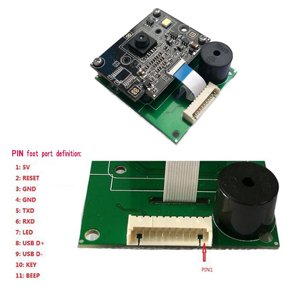 Maikrt 2D/QR/1D Barcode scan Engine QR Code Reader Module UART TTL Serial Port Barcode Scanner ...