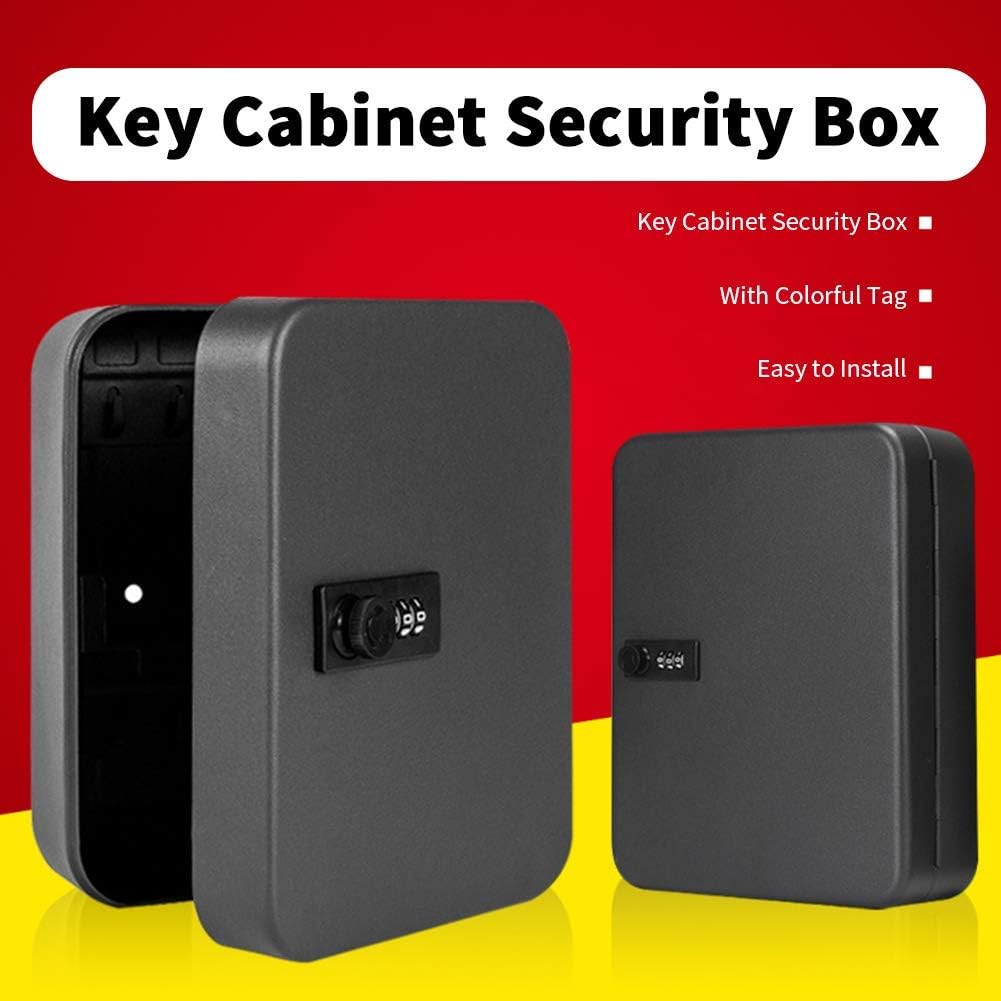 POHOVE Key Cabinet Security Box Wall Mounted Portable Durable Home ...