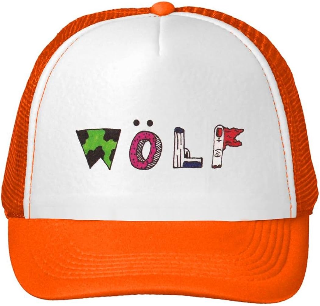 Amazon.com: NO 5. Tyler The Creator Wolf Logo Printing Mesh Sun Caps ...