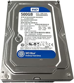 Amazon.com: Western Digital 500GB SATA 3.5 Hard Drive - WD5000AAKX ...