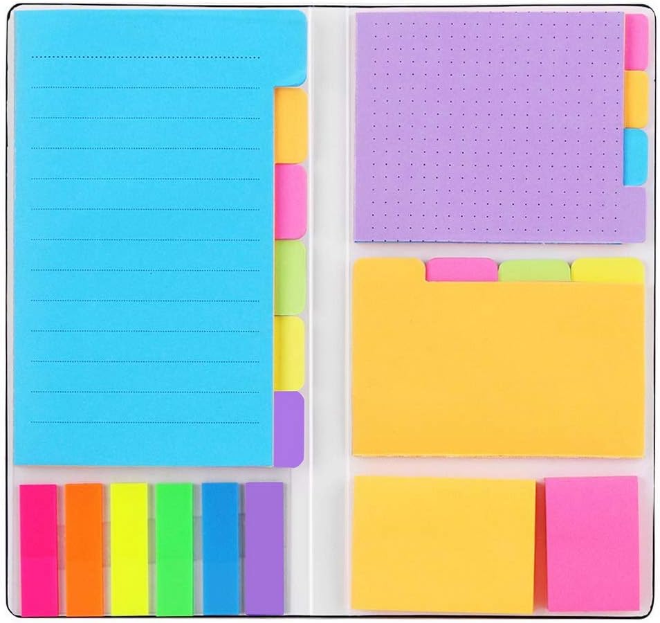 Sticky Notes Set, Multicolored Divider Self-Stick Note Pads Bundle Page ...