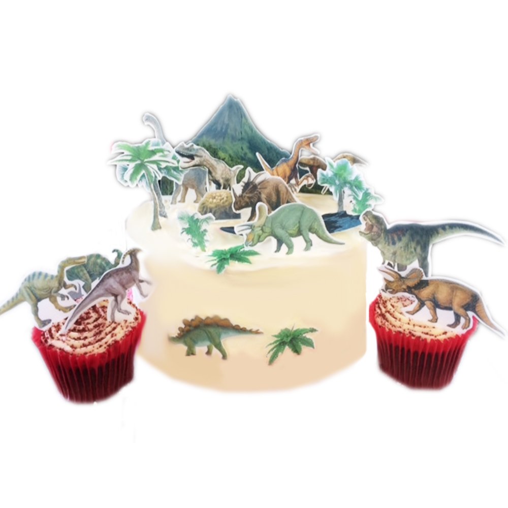 Dinosaur Jurrasic Scene Made From Edible Wafer Paper Perfect For Decorating Your Birthday Cakes dinosaur-jurrasic-scene-made-from-edible-wafer-paper-perfect-for-decorating-your-birthday-cakes