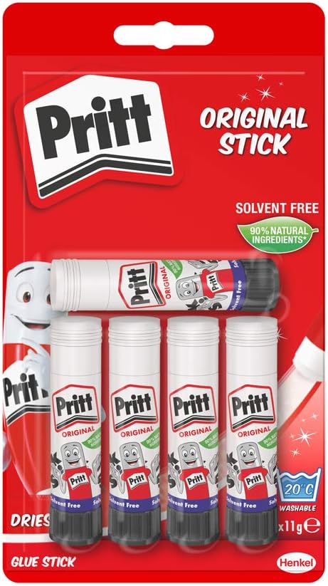 Pritt Glue Stick, Safe & Child-Friendly Craft Glue for Arts & Crafts ...