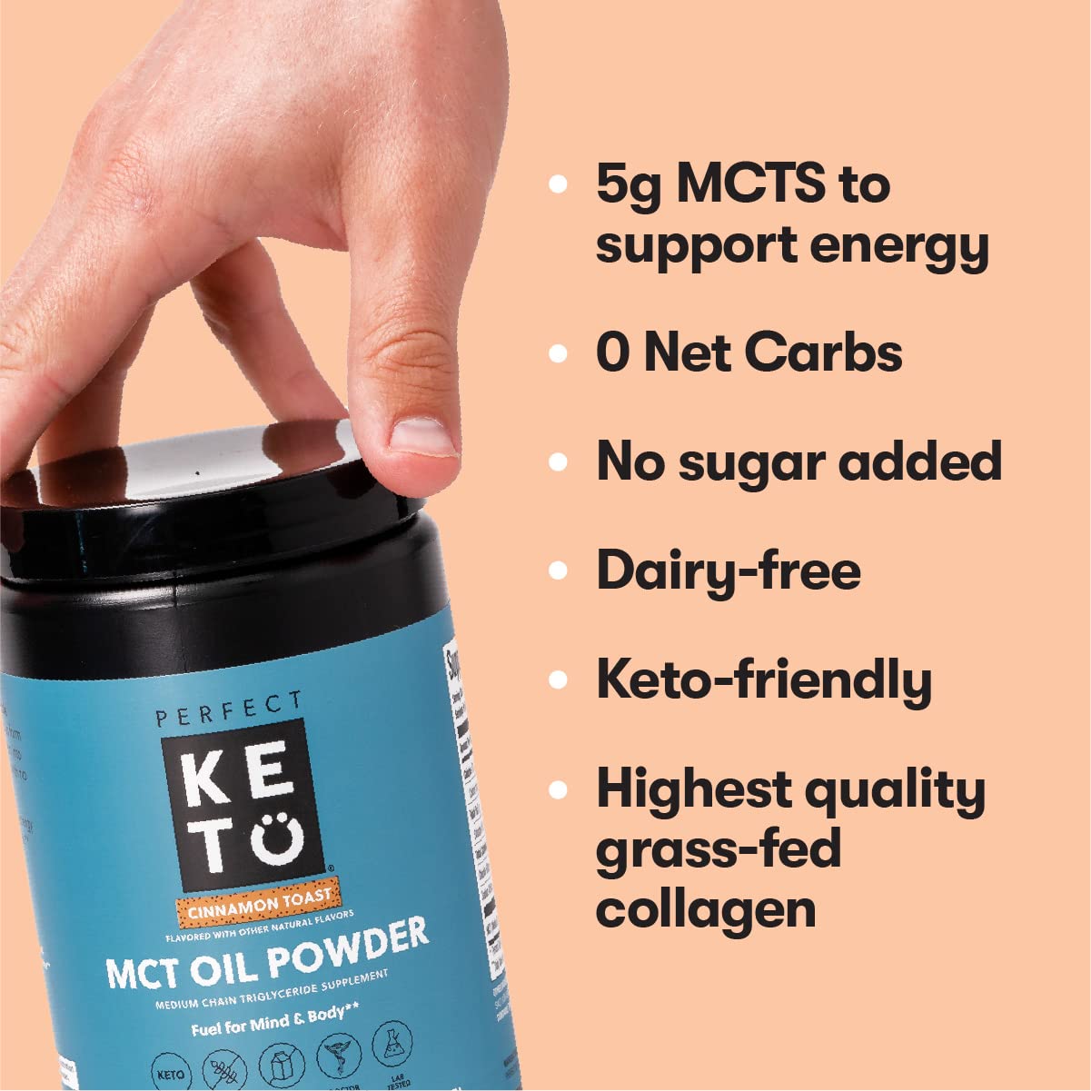 Perfect Keto MCT Oil Powder, Medium Chain Triglycerides, Ketogenic Non-Dairy Coffee Creamer and ...