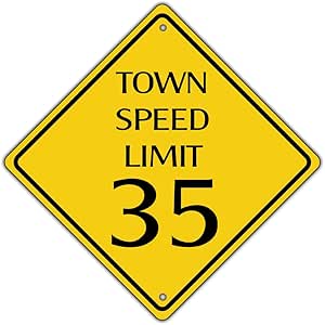 Amazon.com: Town Speed Limit 35 MPH Traffic Metal Aluminum Road Sign ...