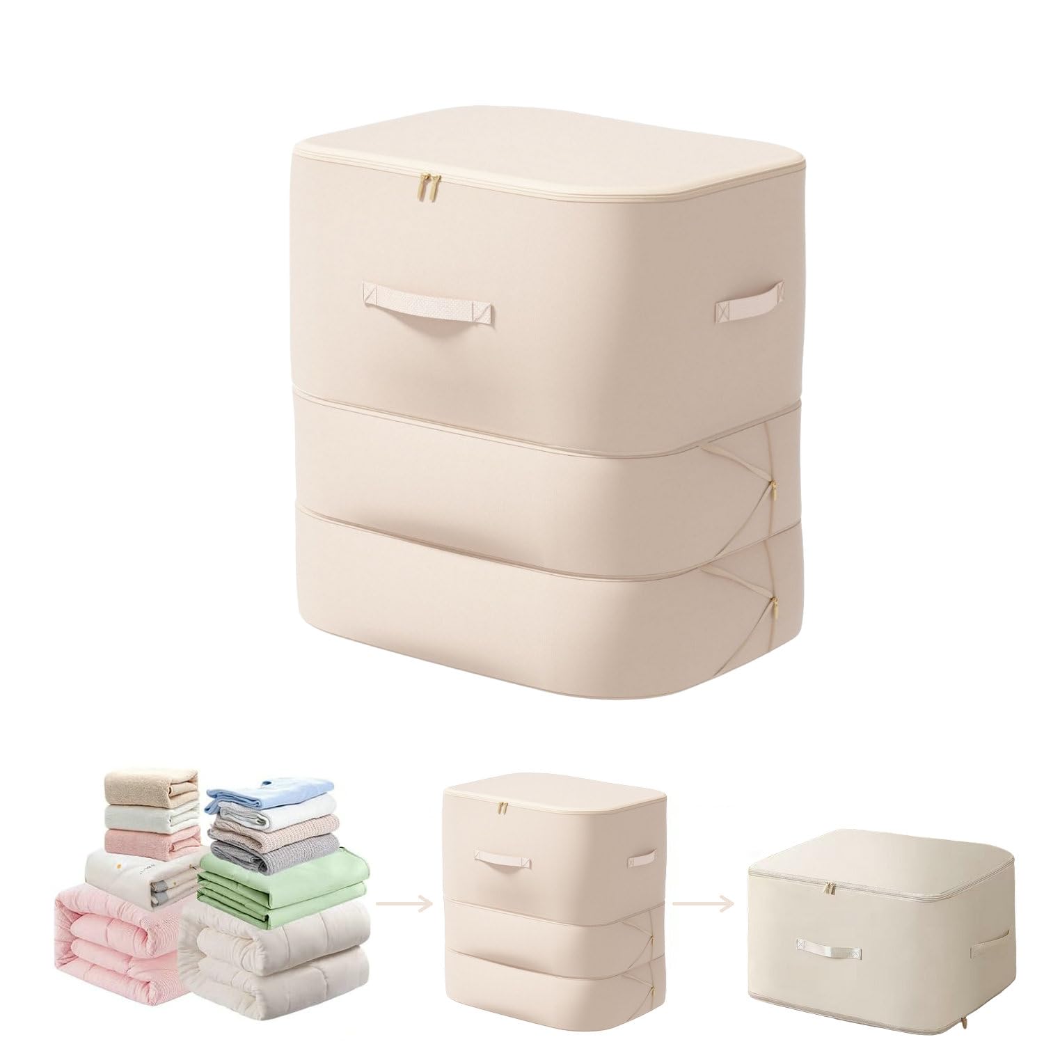 Ultra Space Saving Self Compression Organizer, 2025 New 3-Layer Zipper ...