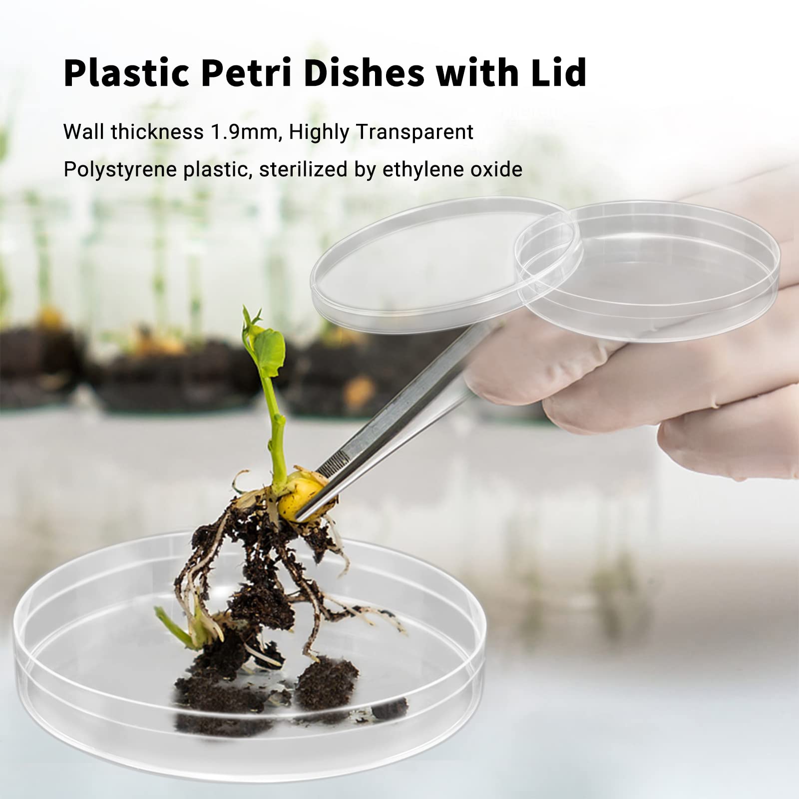 Mua 20 Pack Sterile Plastic Petri Dishes with Lid, 90mm Dia x 15mm Deep ...