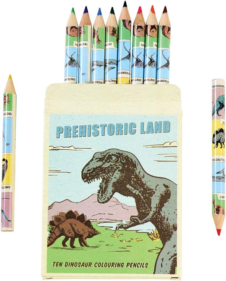 Children’s Colouring Pencils (Set of 10) – Choice of Design (Dinosaur ...