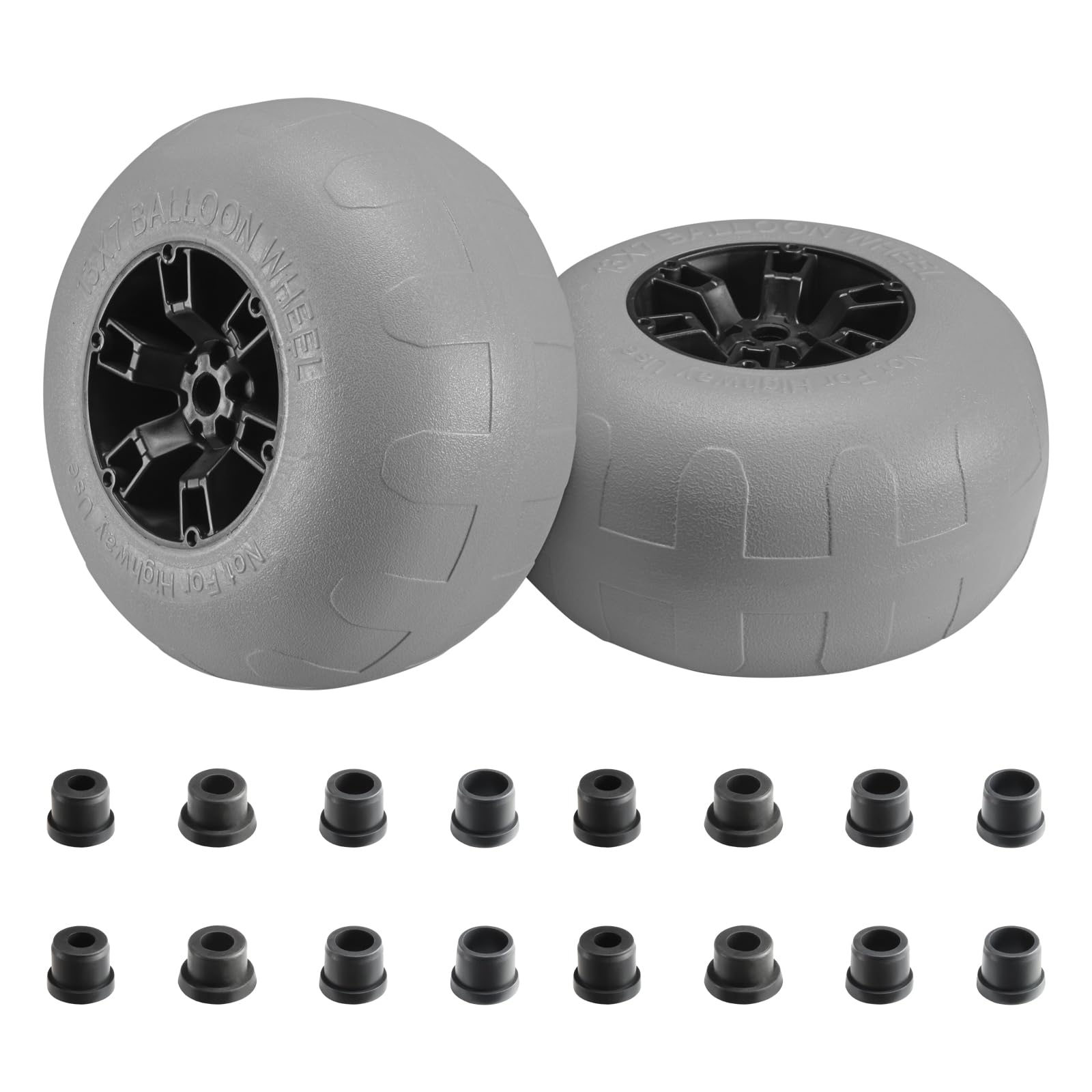 Beach Balloon Wheels, 13" Flat-Free Solid PU Beach Cart Tires ...