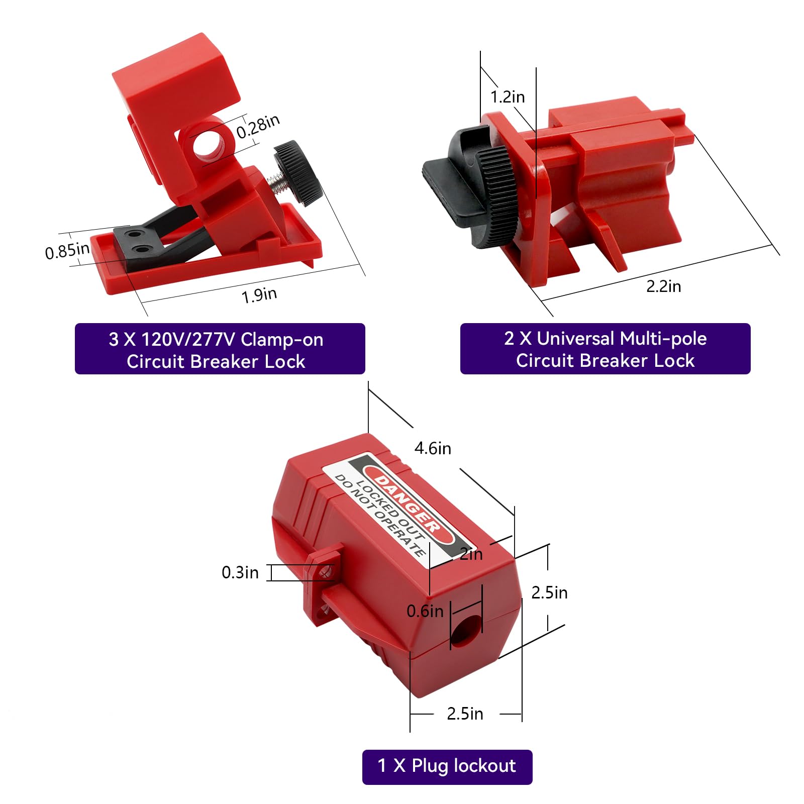 Mua Boviisky Electrical Lockout Tagout Kit, Circuit Breaker Lockouts, Hasps, Tags, 4 Loto Safety ...