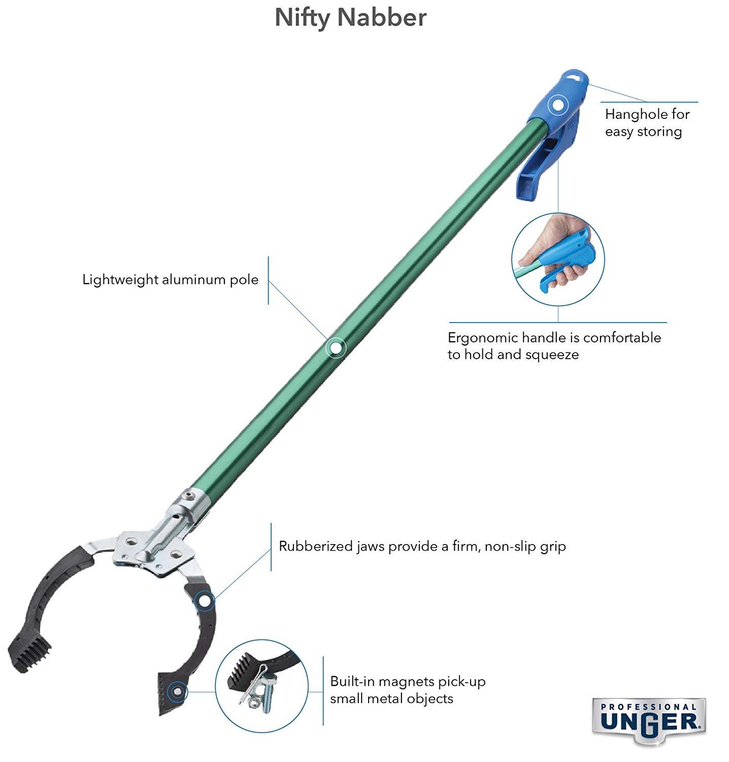Mua Unger Professional 36” Nifty Nabber – Reacher Grabber Tool & Trash ...