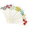 Amazon.com | Minisland Multicolor Rose Flower Fancy Toothpicks for ...