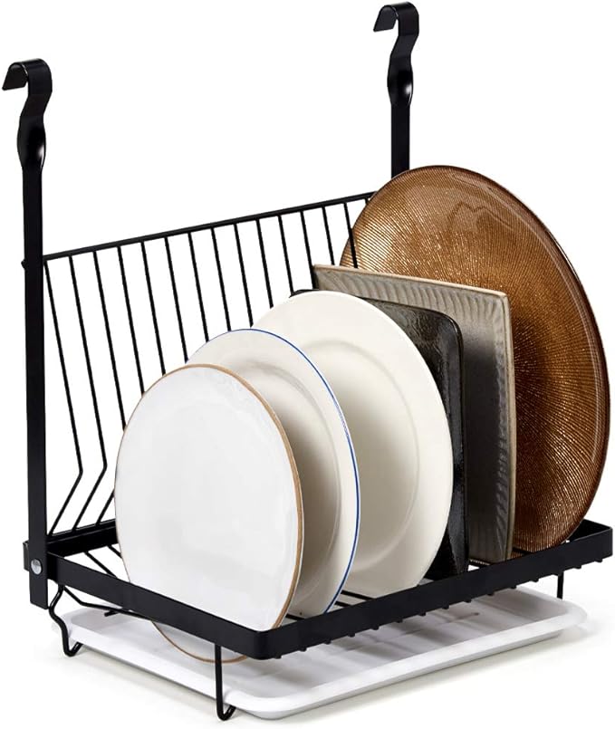 Amazon.com: EZOWare Hanging Dish Rack Organizer, Foldable Plate Storage ...
