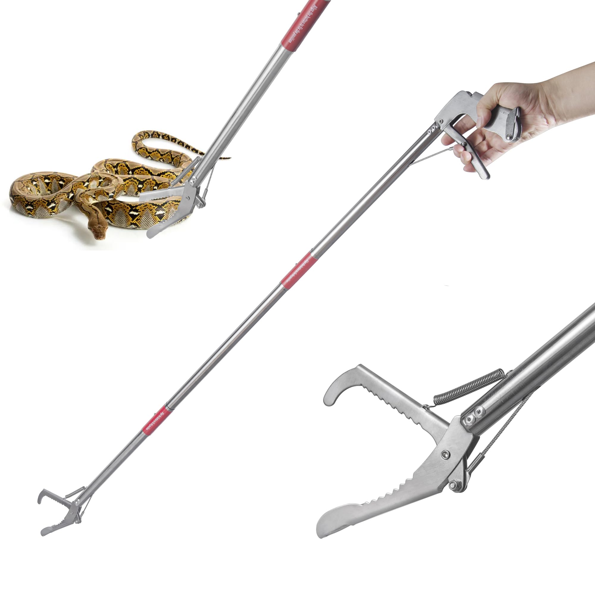 Mua 50" Snake Grabber Tool,Collapsible 3 Sections Snake Stick,Folded 17 ...