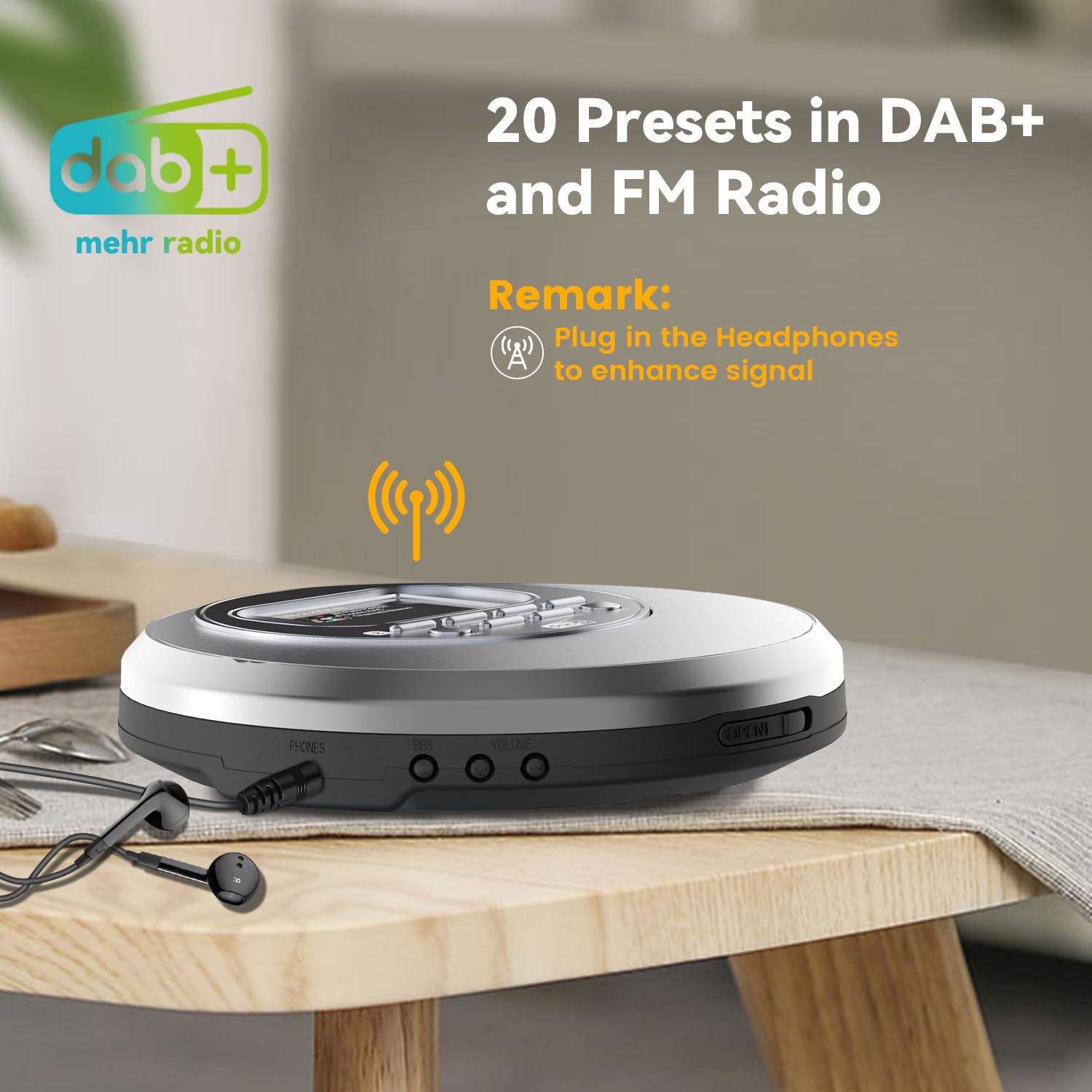 Mua 2024 CD Player Portable with DAB Radio and Colourful TFT Display ...
