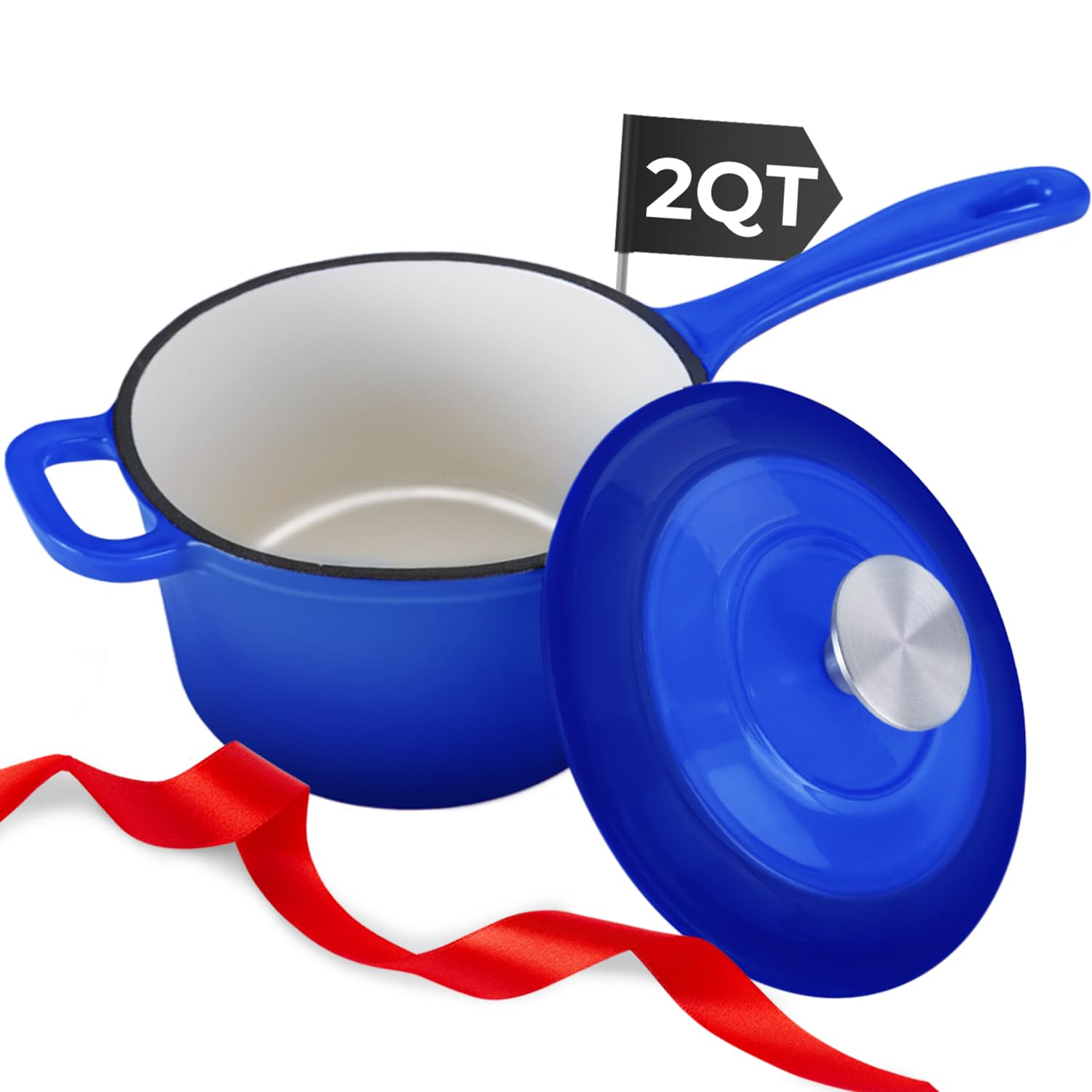 Healthy Choices Small Enameled Saucepan with Lid, 1 Quart, Mini Sauce ...